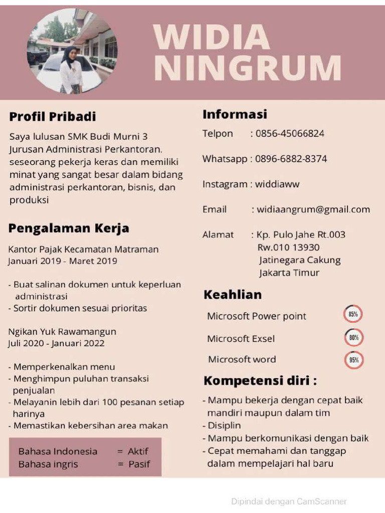 Resume Widia Ningrum | PDF