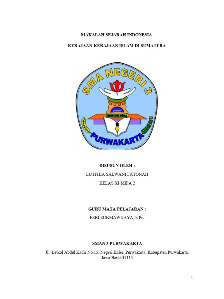 Lutfhia Salwani .F (Makalah Sejarah Kerajaan-Kerajaan Islam Di Sumatera ...
