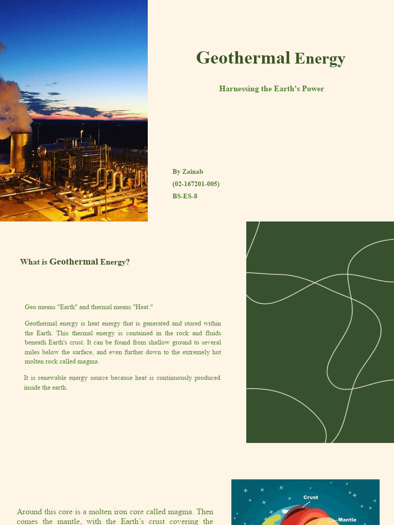 Geothermal Energy Presentation by Zainab | Download Free PDF ...
