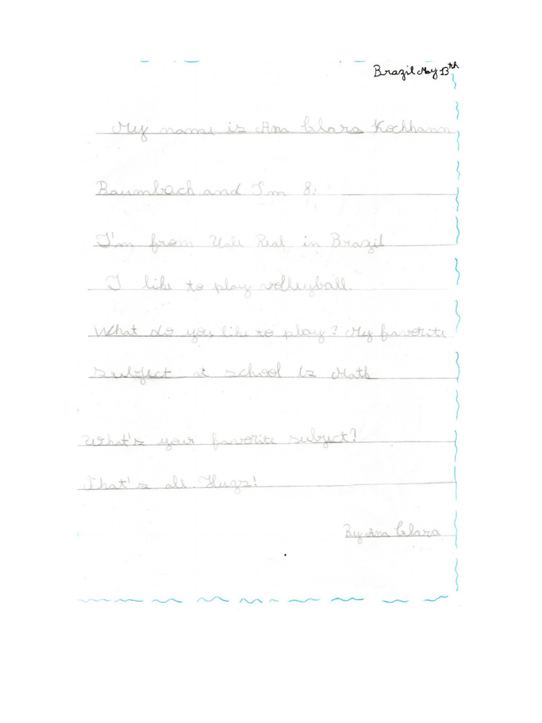 Ana Clara Letter | PDF