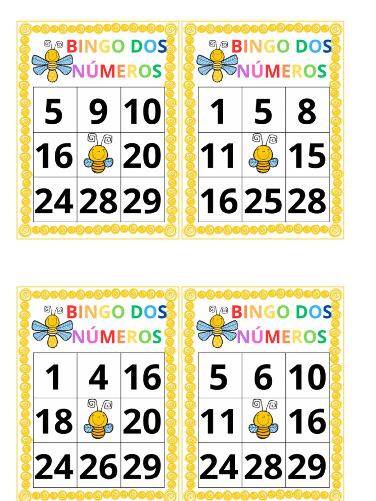 Bingo Dos Números 1 A 30 | PDF