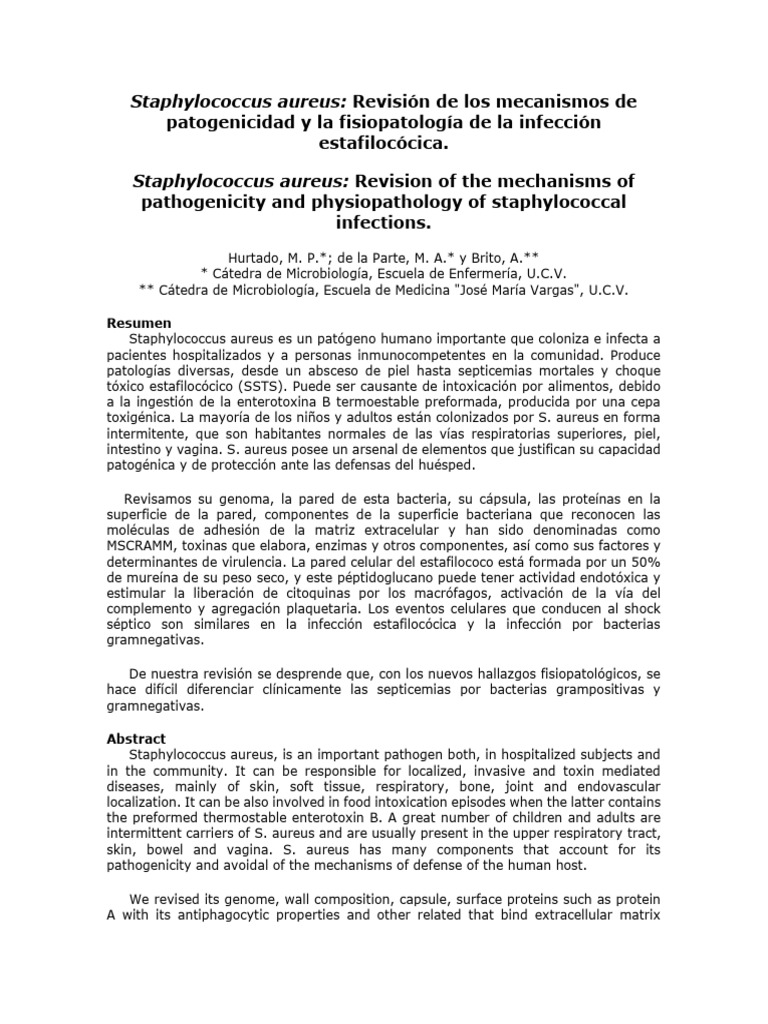 Staphylococcus Aureus | PDF | Staphylococcus Aureus | Biología