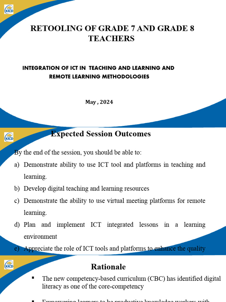 Ict - Integration and Remote Learning - Js Retooling May - 2024 | PDF ...