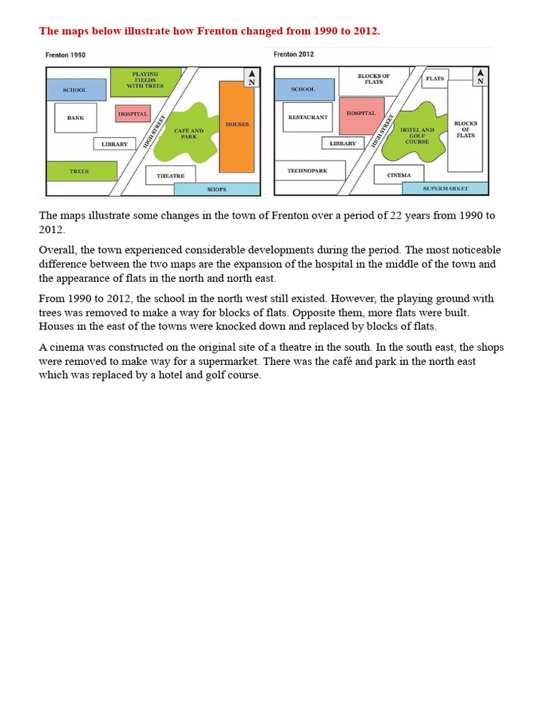 The Maps Below Illustrate How Frenton Changed From 1990 To 2012 | PDF ...