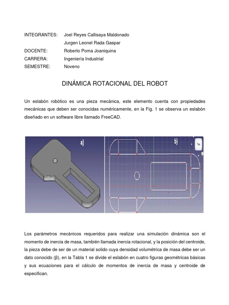 DINÁMICA ROTACIONAL DEL ROBOT | PDF | Mecanica clasica | Matemáticas