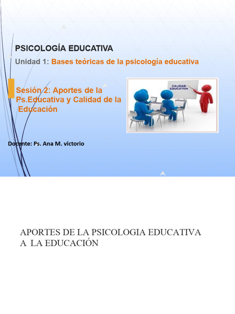 Psicología Educativa y Calidad | PDF | Behaviorismo | Aprendizaje