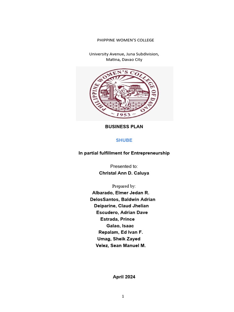 Businessplan Entrep Group 1 | PDF | Coffee | Inventory