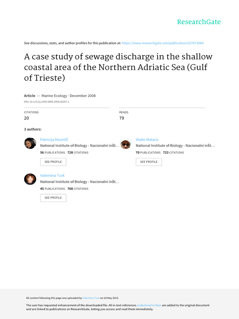 A Case Study of Sewage Discharge in The | PDF | Sewage | Eutrophication