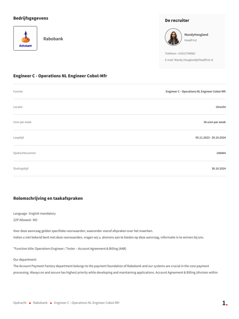 Operations Engineer Cobol-Mainframe Role | PDF | Ibm Db2 | Computing