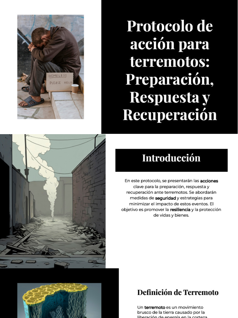 Protocolo de Accion para Terremotos Preparacion Respuesta y Recuperacion 2024 | PDF | Temblores ...