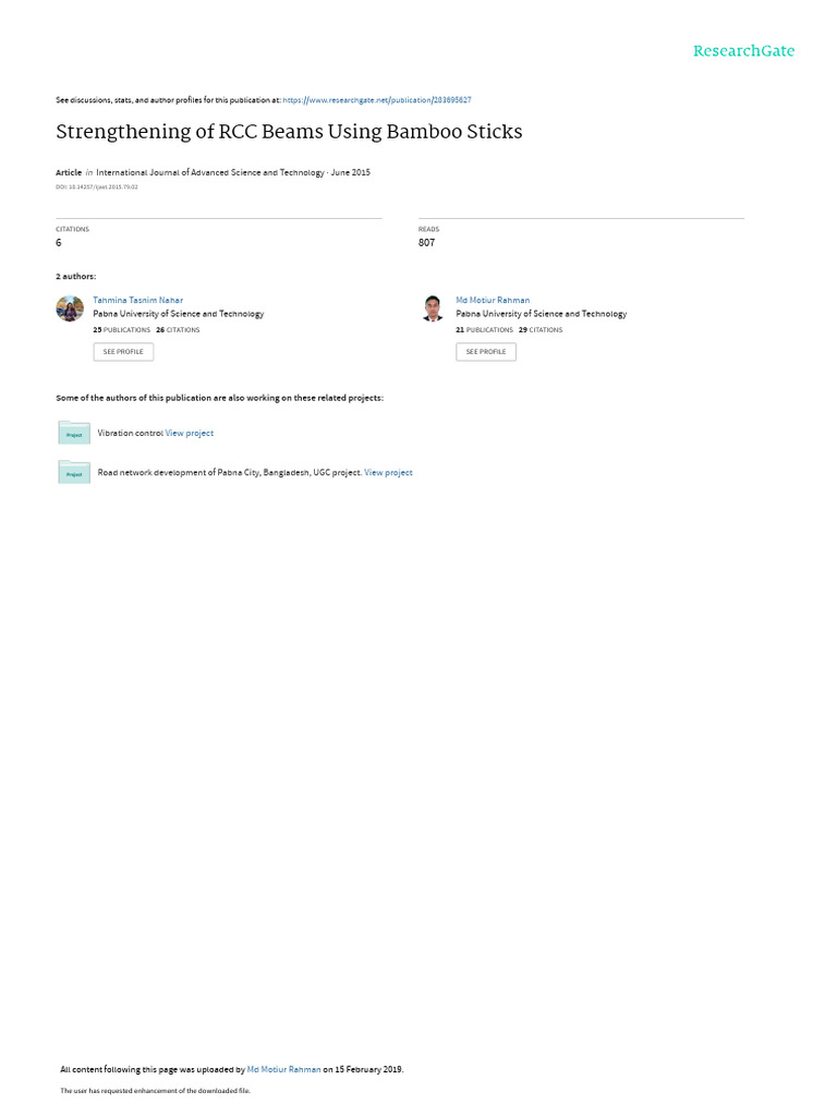 Strengthening of RCC Beams Using Bamboo Sticks: International Journal ...