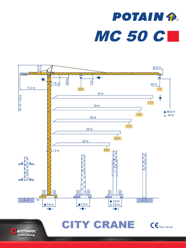 Potain MC50 C | PDF | Equipamento de construção