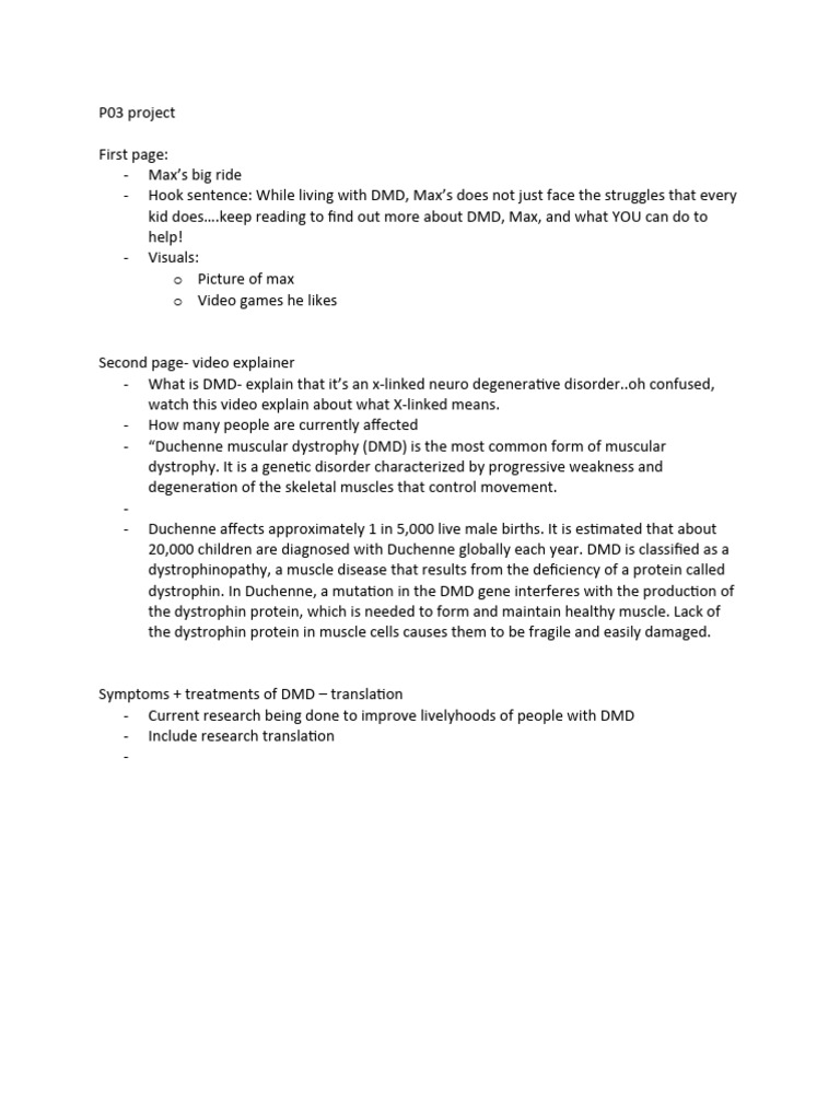 DMD Info | PDF | Muscular Dystrophy | Causes Of Death