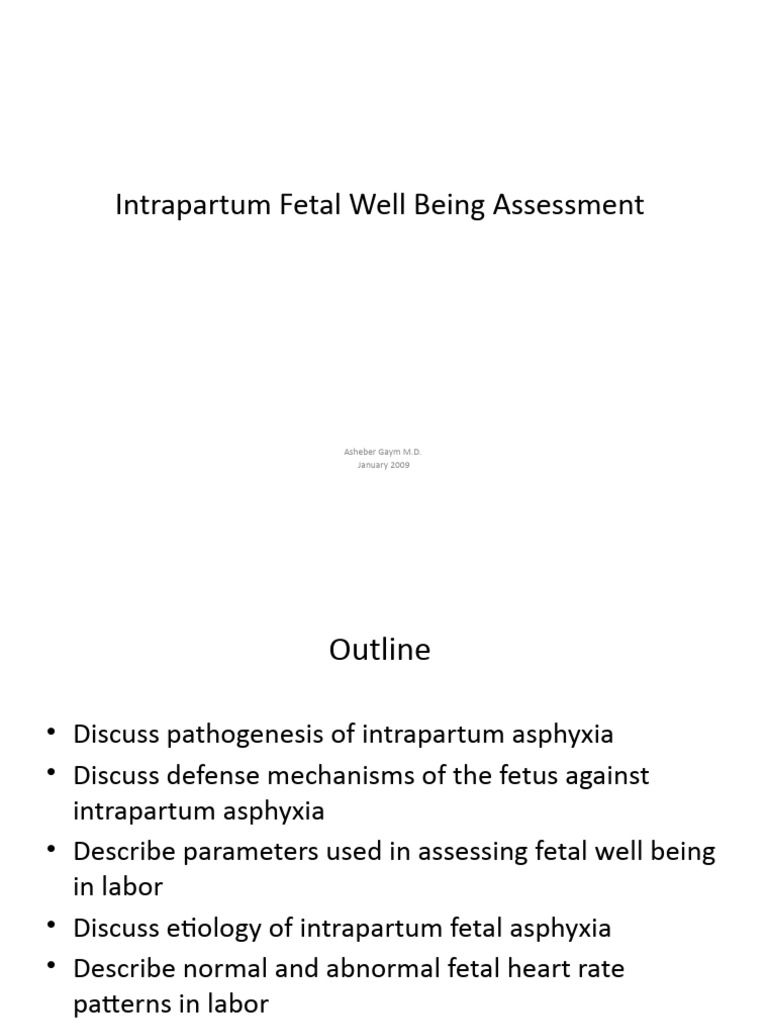 Intrapartum Fetal Well Being Assessment | PDF | Childbirth | Fetus