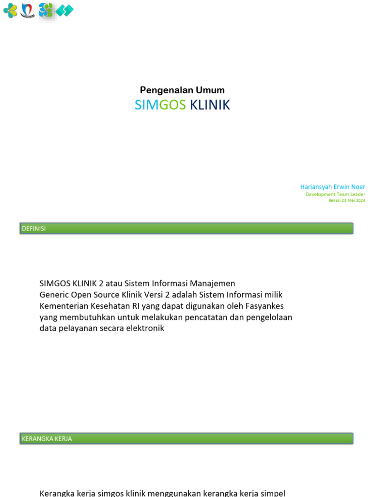 Pengenalan Umum Simgos Klinik Rev 4 | PDF | Bisnis | Teknologi & Rekayasa
