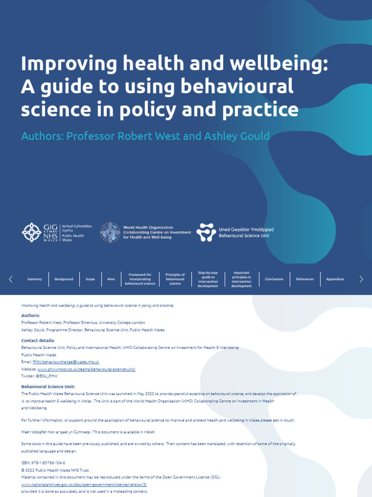 Behavioral Science for Health Policy Guide | PDF | Science ...