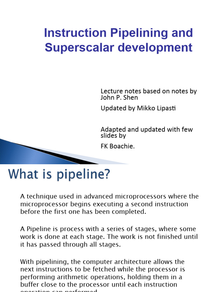 Instruction Pipelining and SuperScalar Development - 2019 | PDF | Central Processing Unit | Cpu ...
