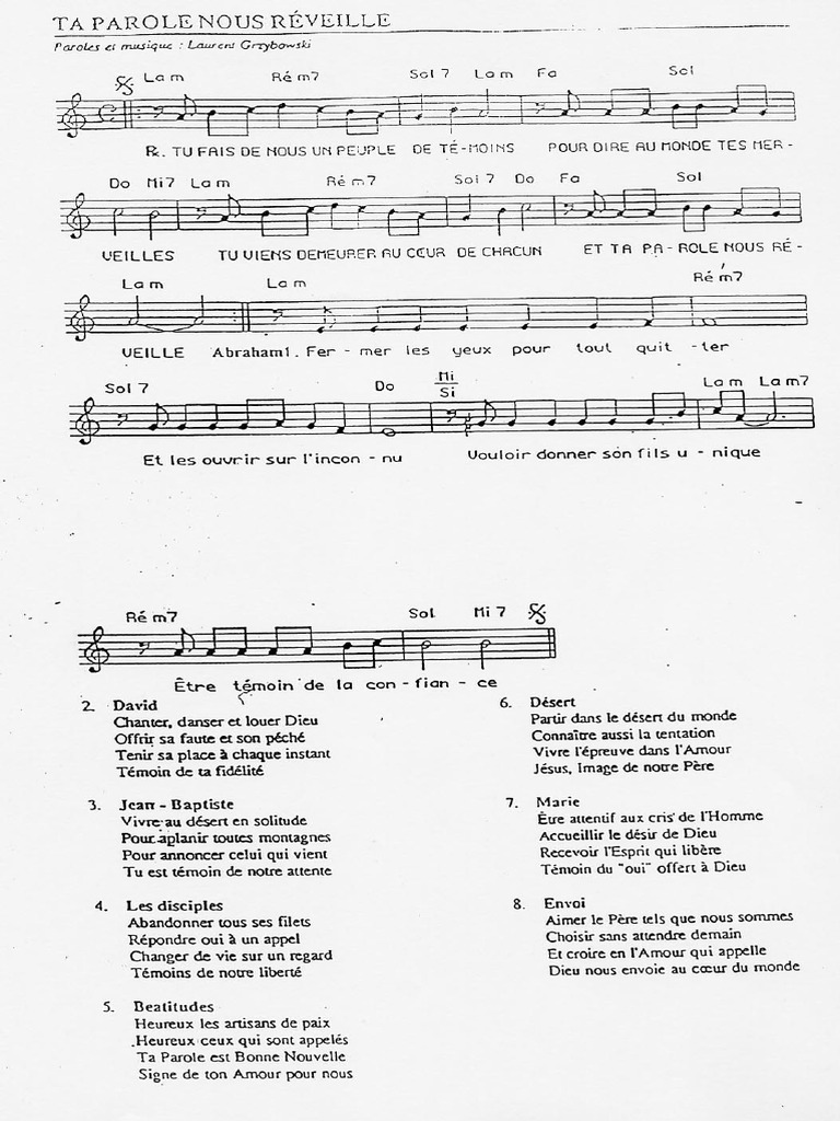 Ta Parole nous réveille | PDF
