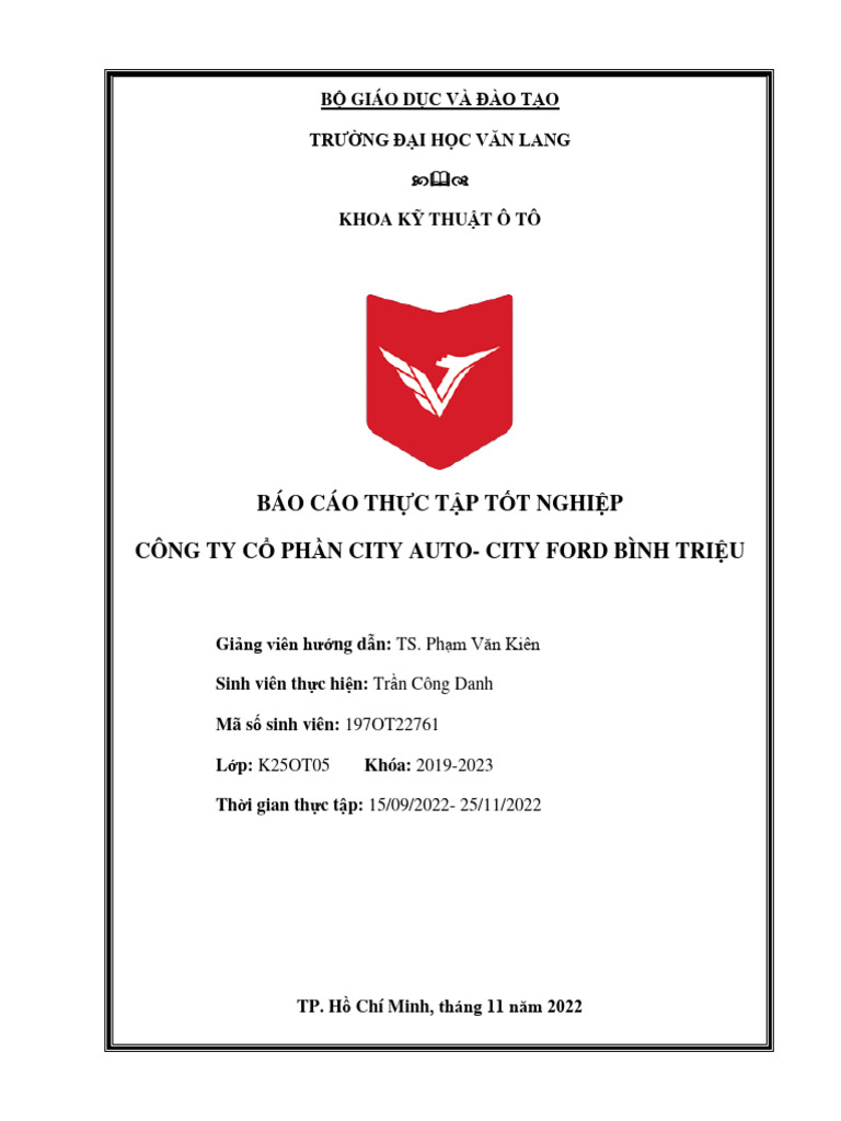 Tran Cong Danh - 197ot22761 - Bao Cao Thuc Tap Tot Nghiep | PDF
