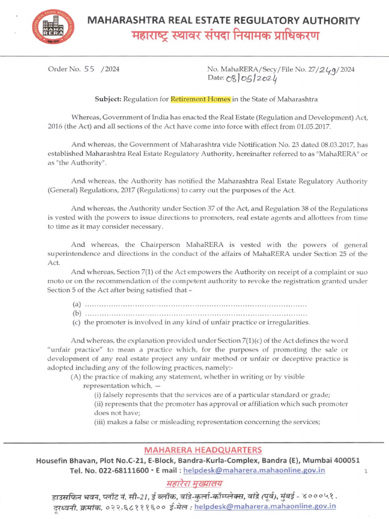 Retirement Home Order RERA | PDF | Stairs | Bathroom