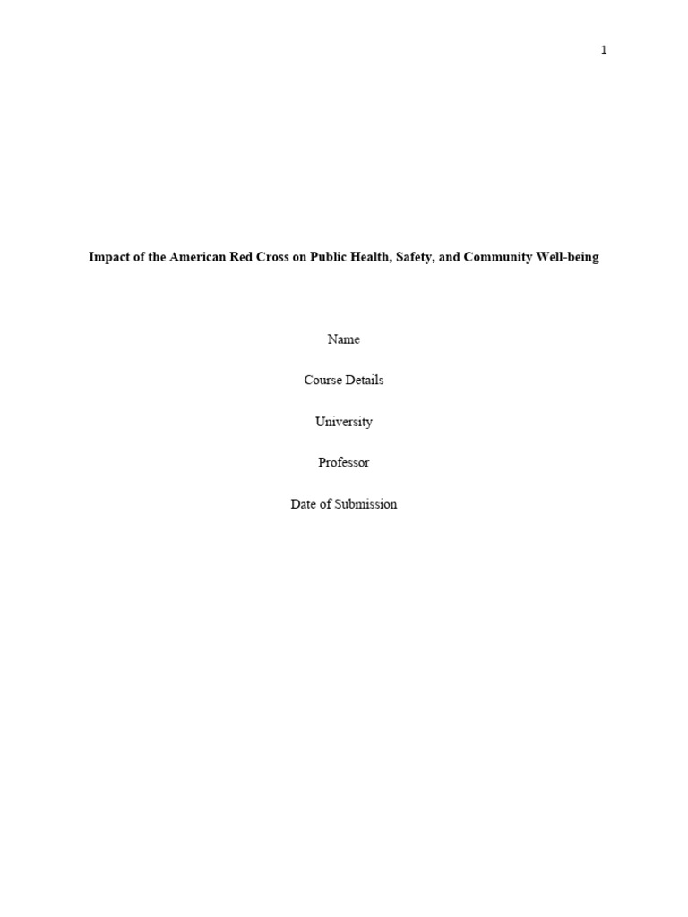 Red Cross's Role in Community Health | PDF | American Red Cross ...
