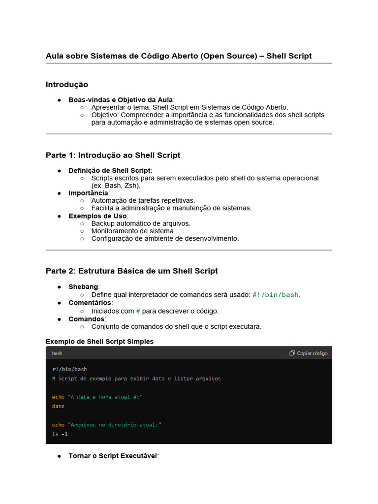 Shell Script | PDF | Linguagem de script | Shell (informática) Shell Script | PDF | Linguagem de script | Shell (informática)