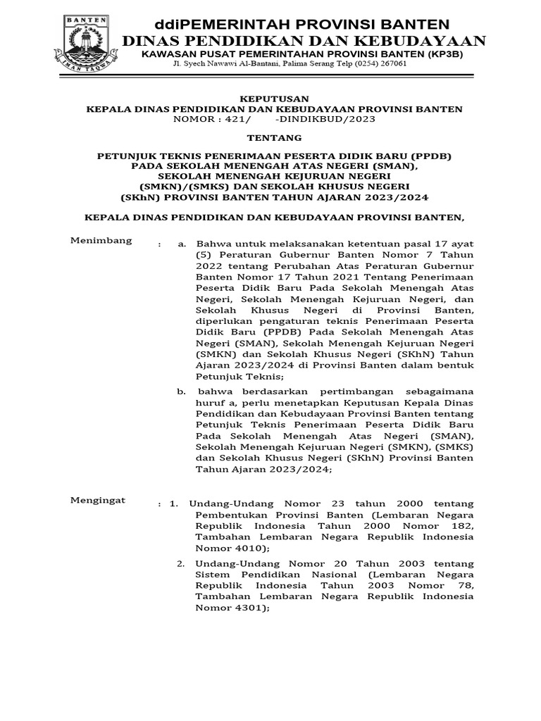 Juknis Pos PPDB | PDF