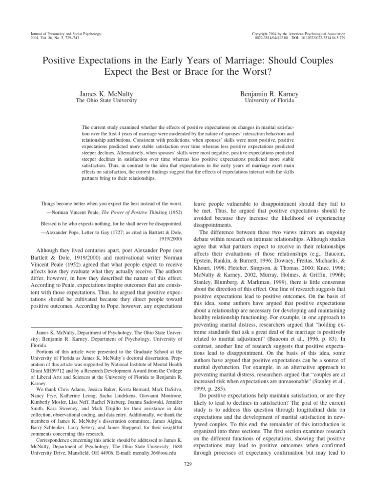 Marital Expectations | PDF | Psychology