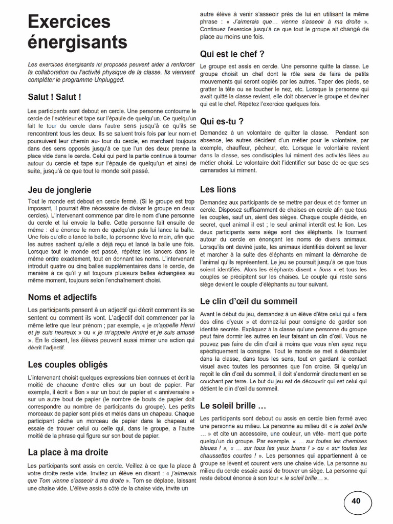 Activités Brise Glace | PDF