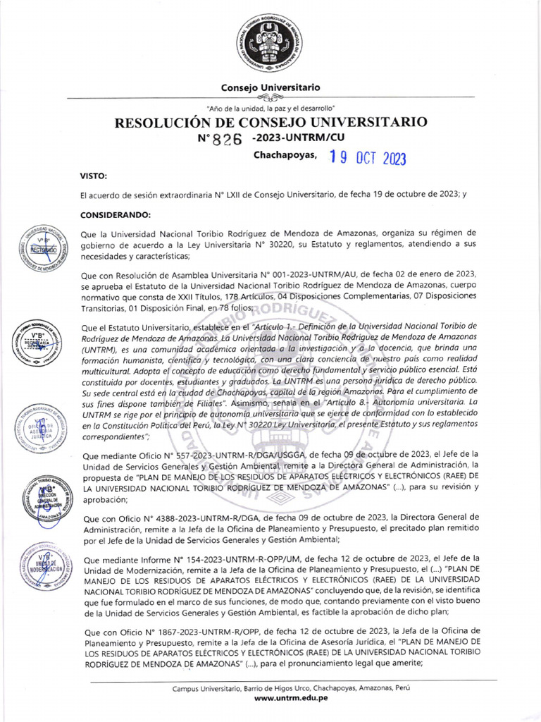 R.C.U #826-2023 Plan Raee | PDF | Residuos | Laboratorios