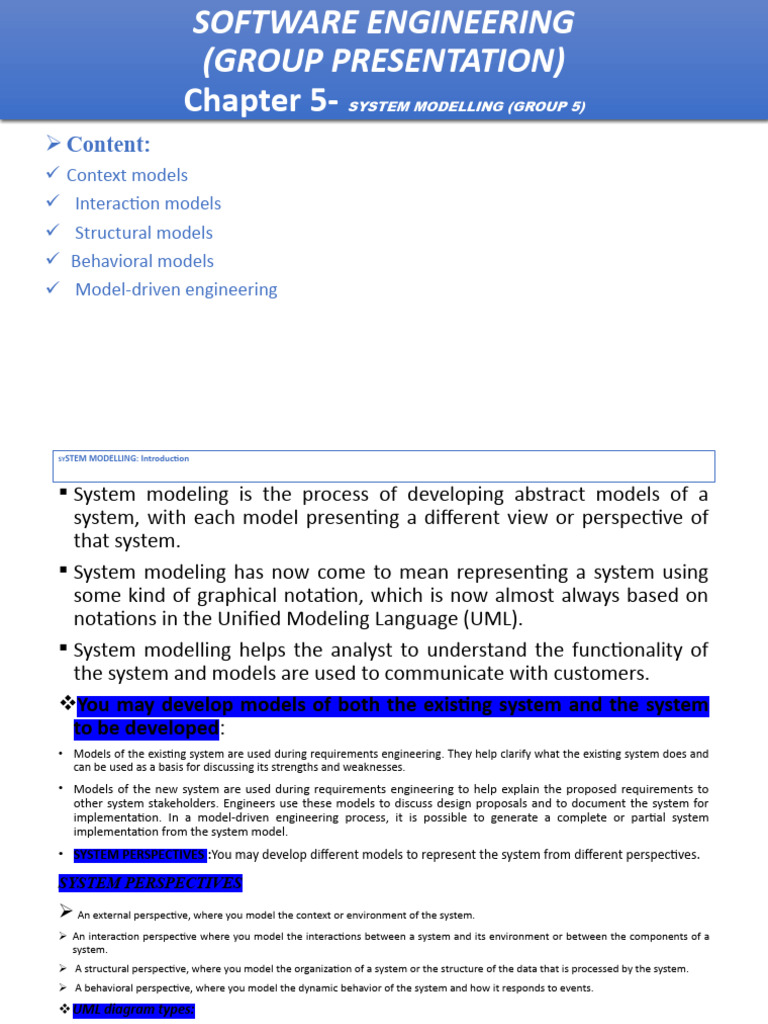 Chapter 5 - System Modelling | PDF | Use Case | Unified Modeling Language