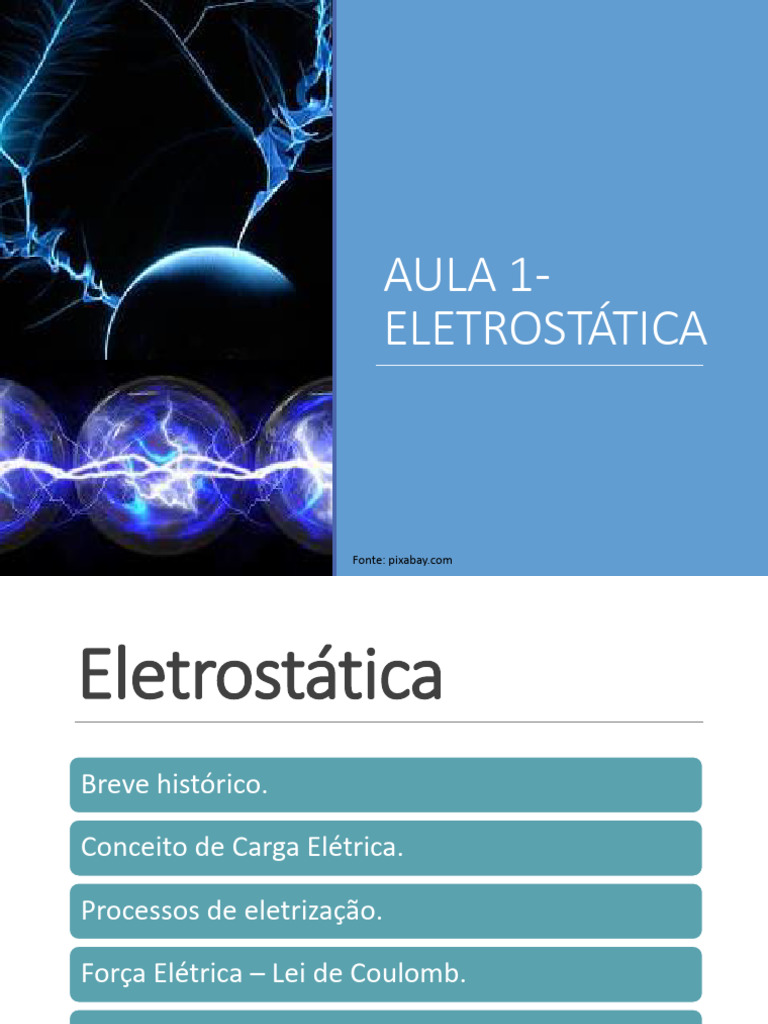 Aula 1 - Eletrostática | PDF | Eletrostática | Eletricidade