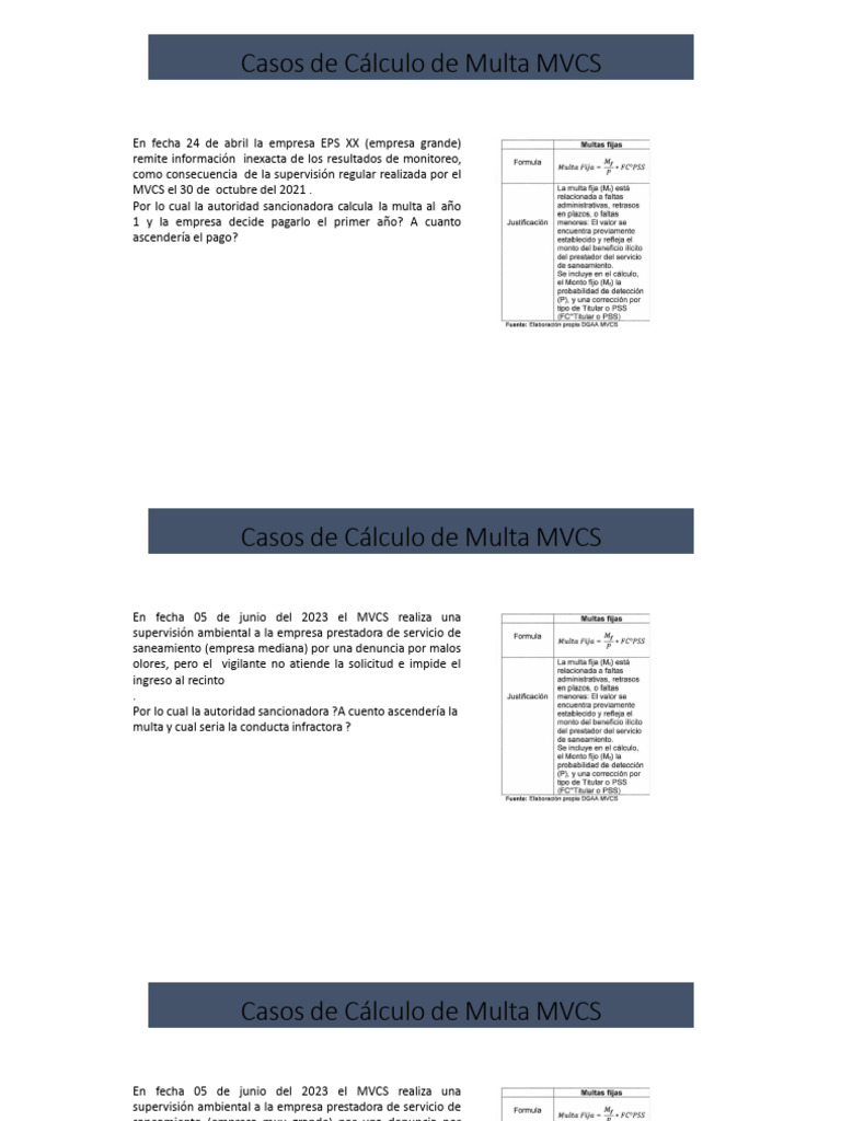 Casos de Cálculo de Multa MVCS (Tarea) | PDF | Multa (pena)