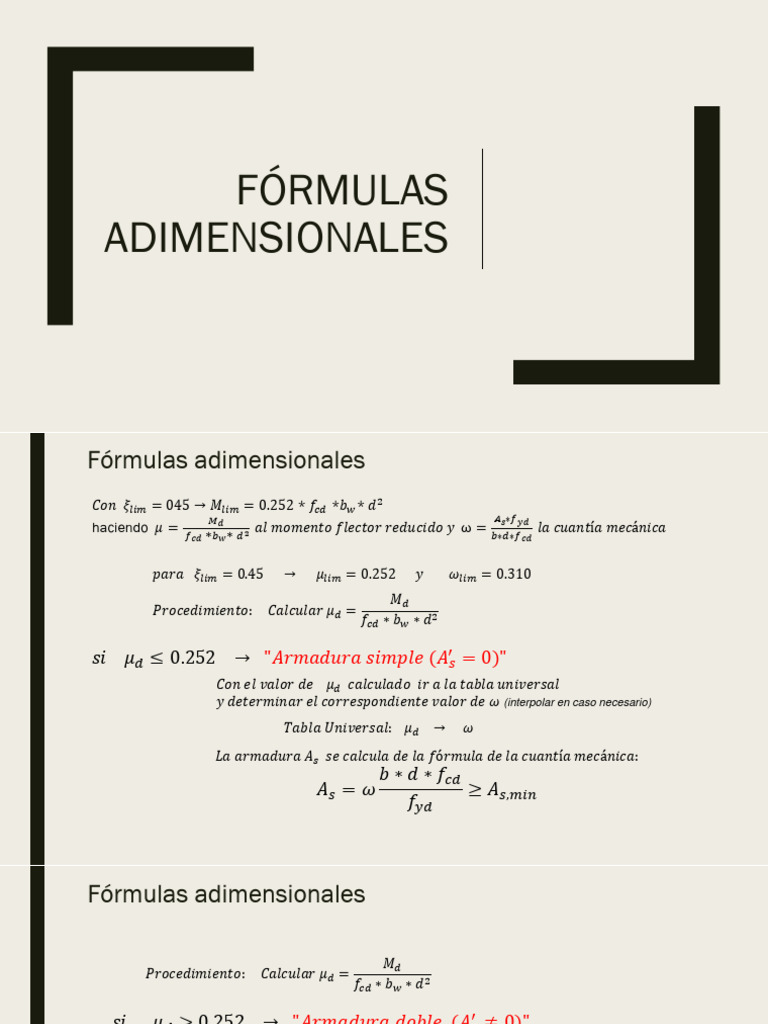 Fórmulas Adimensionales | PDF