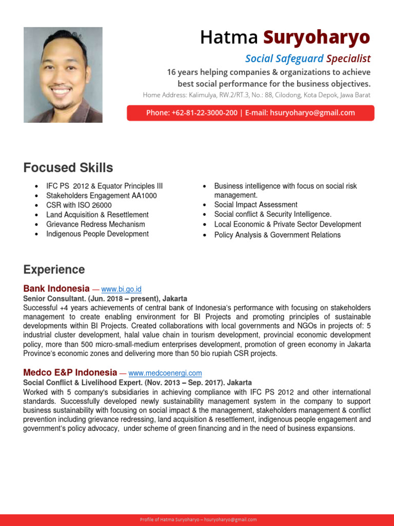 Resume Hatma Suryoharyo 100322 | PDF | Small And Medium Sized ...