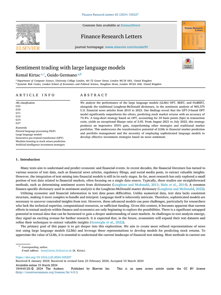 Sentiment LLMs | PDF | Regression Analysis | Accuracy And Precision
