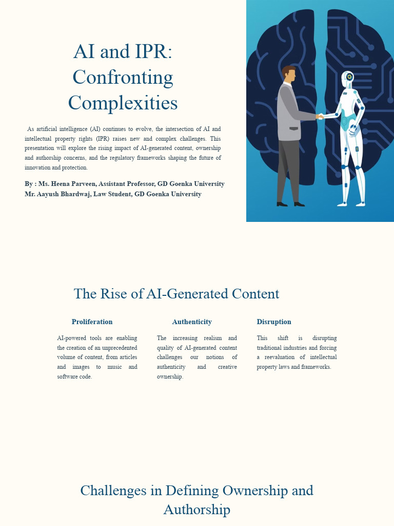 AI and IPR (Ms. Heena Parveen and Aayush Bhardwaj) | PDF | Artificial Intelligence ...