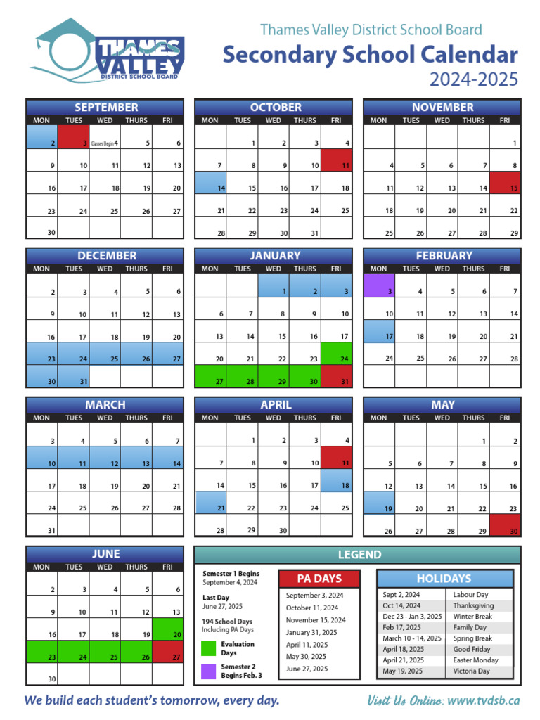 Approved Secondary 2024 25 Calendar 04mar2024 Pdf Schools Seasons