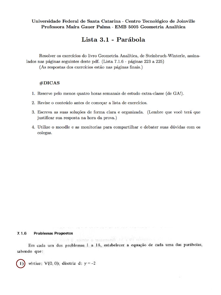 GA-Lista 3.1 Parábola | PDF