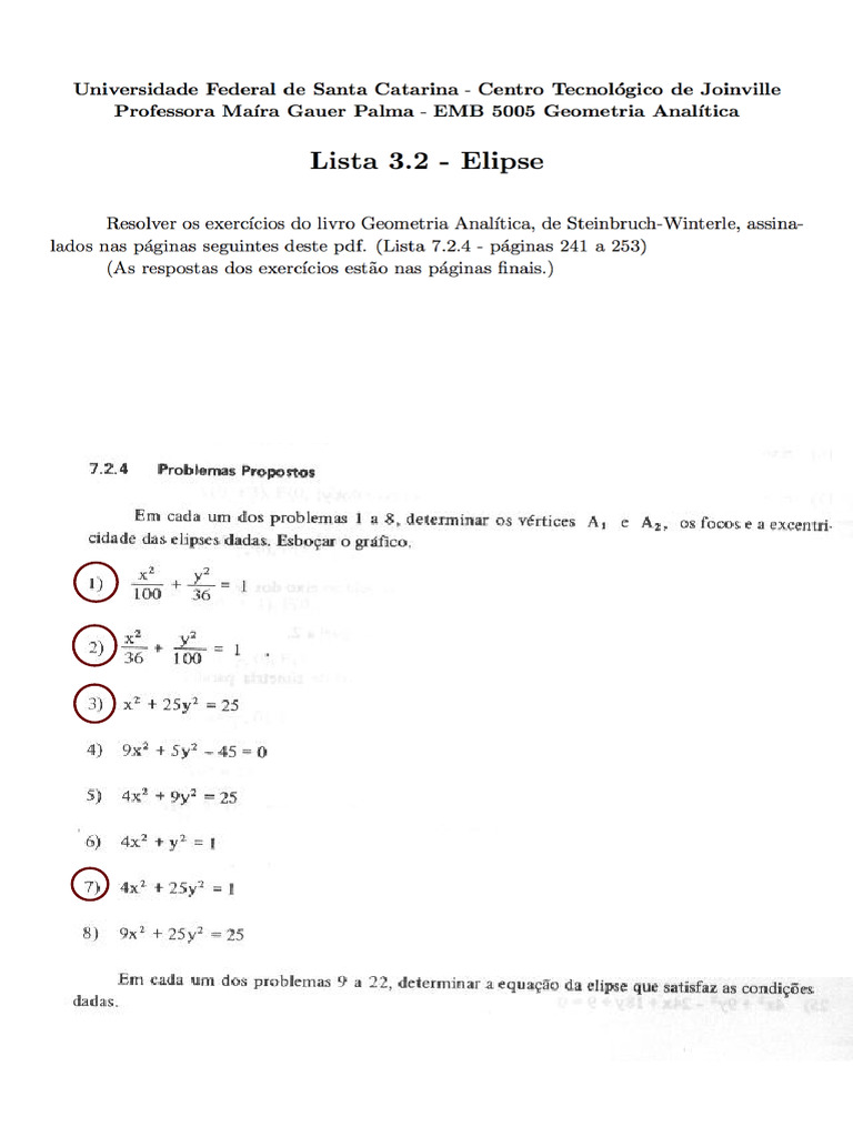 GA-Lista 3.2 Elipse | PDF