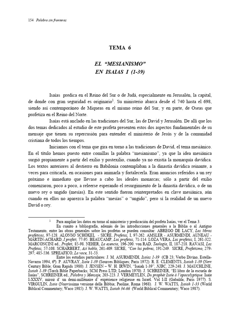 Mesianismo en Isaías 1-39: Análisis | PDF | David | Saulo