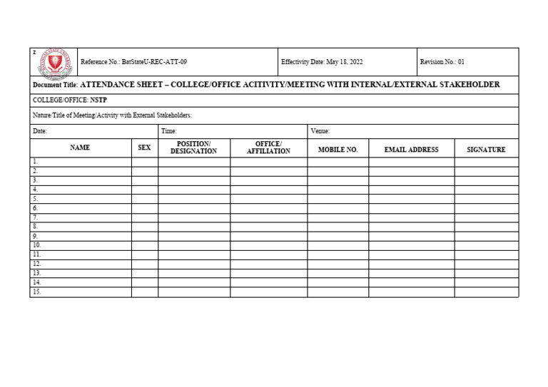 Cwts Attendance | PDF