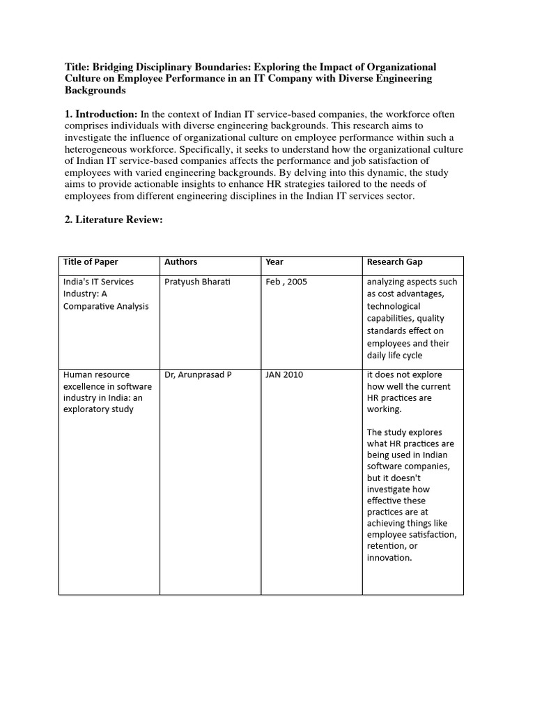 research proposal | PDF | Organizational Culture | Job Satisfaction