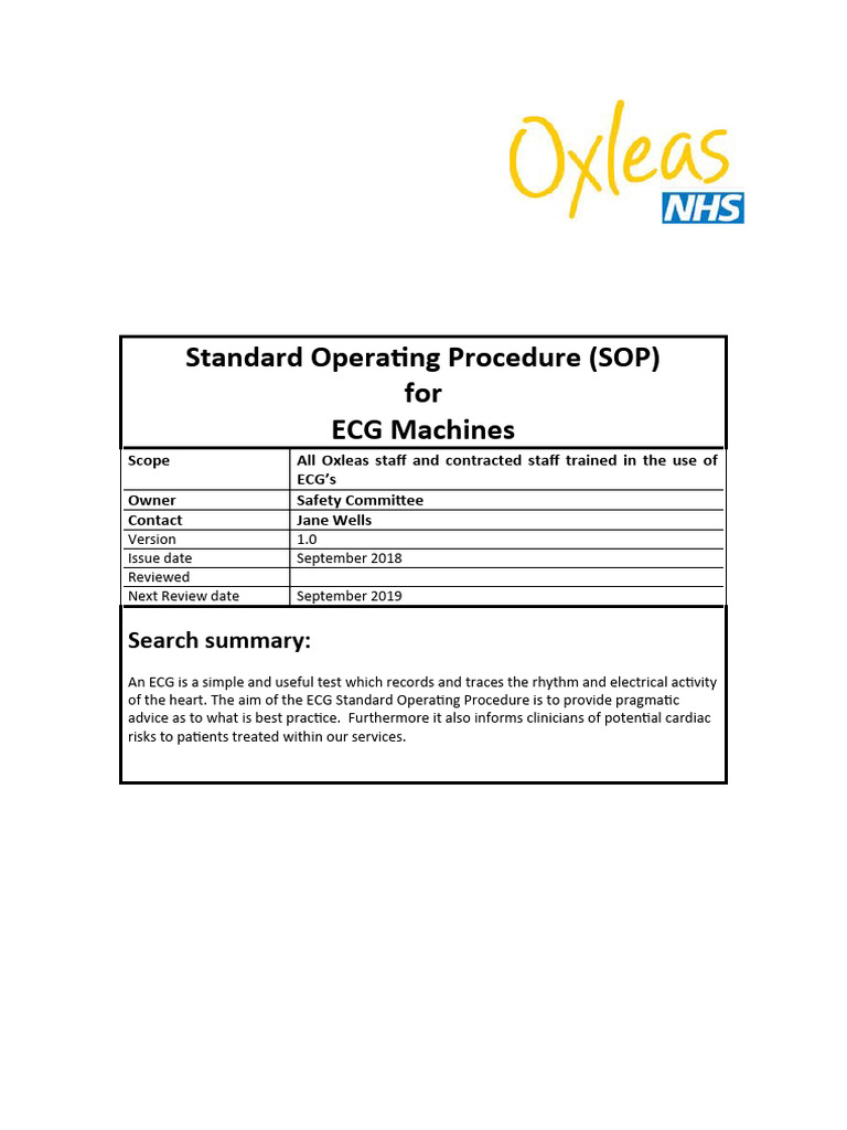 2018_ECG_SOP_draft_2_005 | Download Free PDF | Electrocardiography | Heart