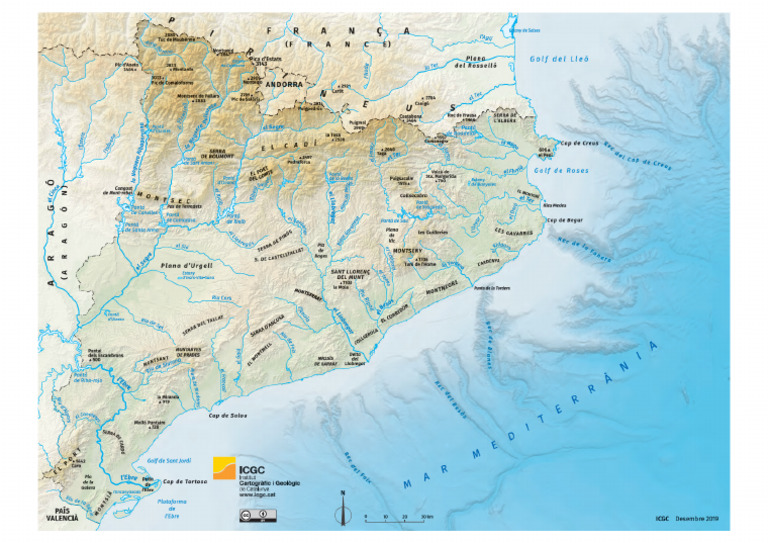2019 Icgc Mapa Fisic Hipsometric | PDF