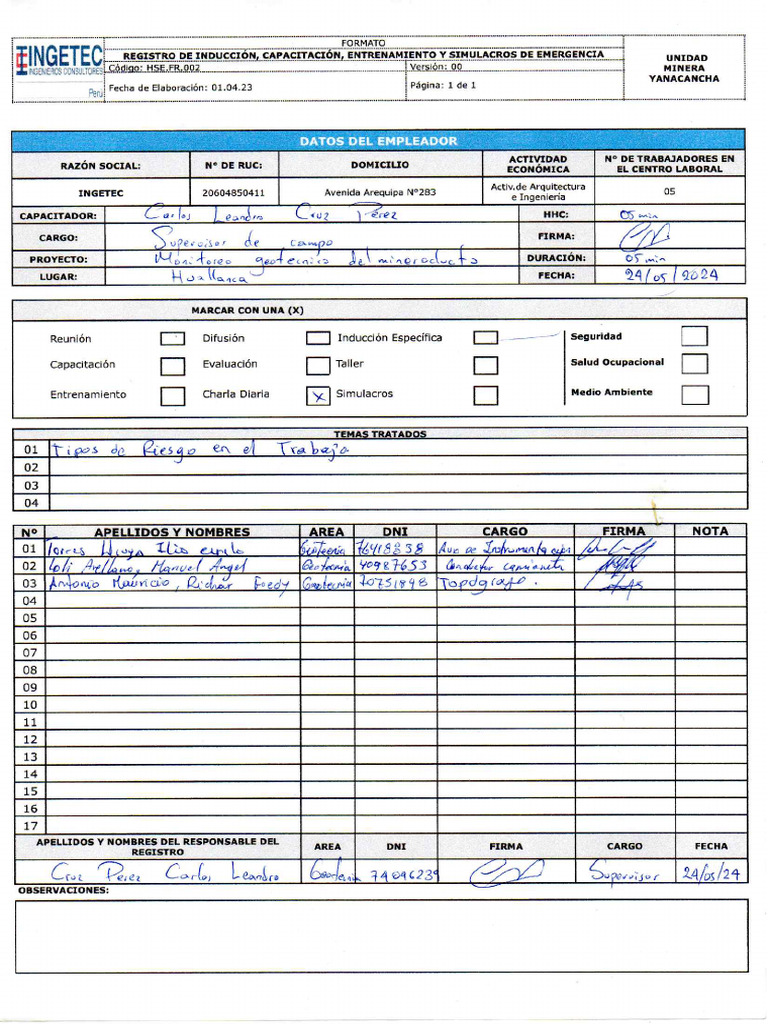 FORMATOS HSE_20240524 (1) | PDF