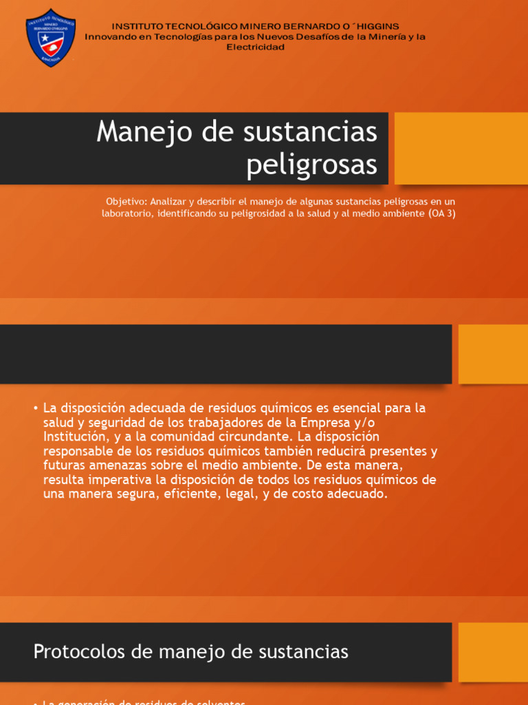 Manejo de Sustancias Peligrosas en El Laboratorio | PDF | Residuos | Laboratorios