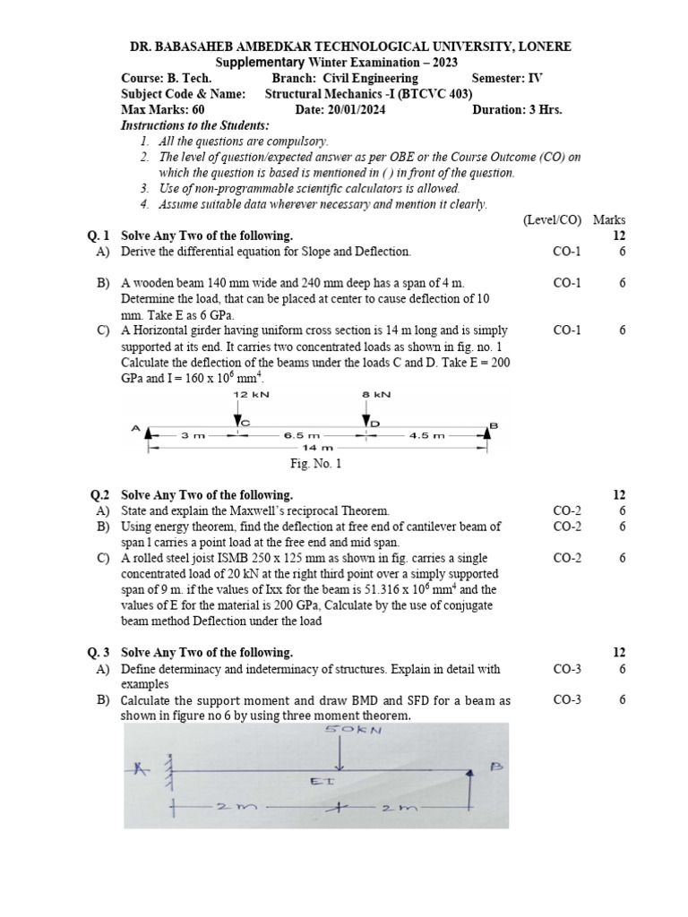 Structural Mechanics-I-5 | PDF | Beam (Structure) | Applied And Interdisciplinary Physics