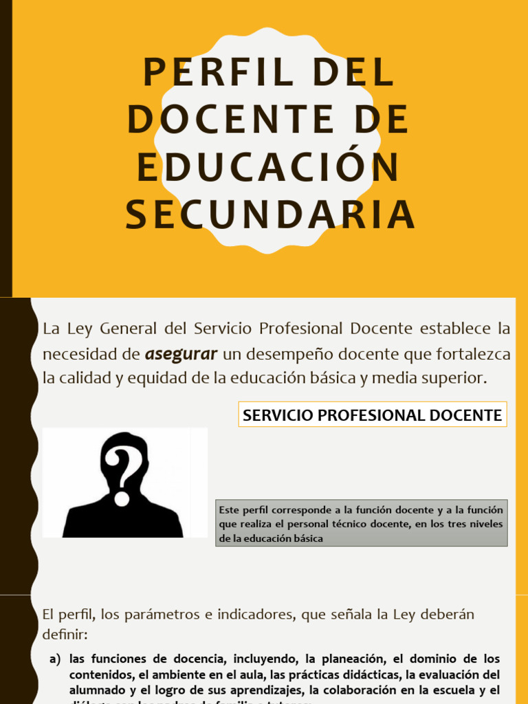 Perfil Docente de Secundaria | PDF | Maestros | Aprendizaje