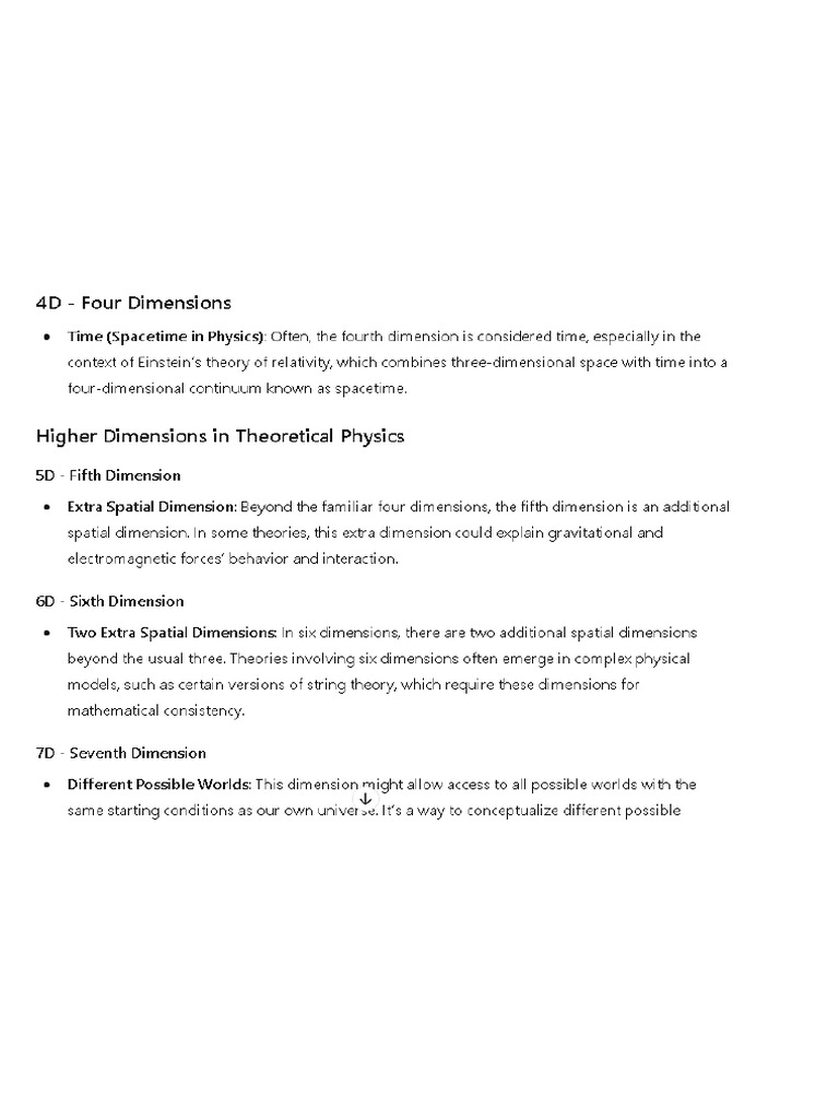 All Dimensions Explained From 0D To 11D | PDF